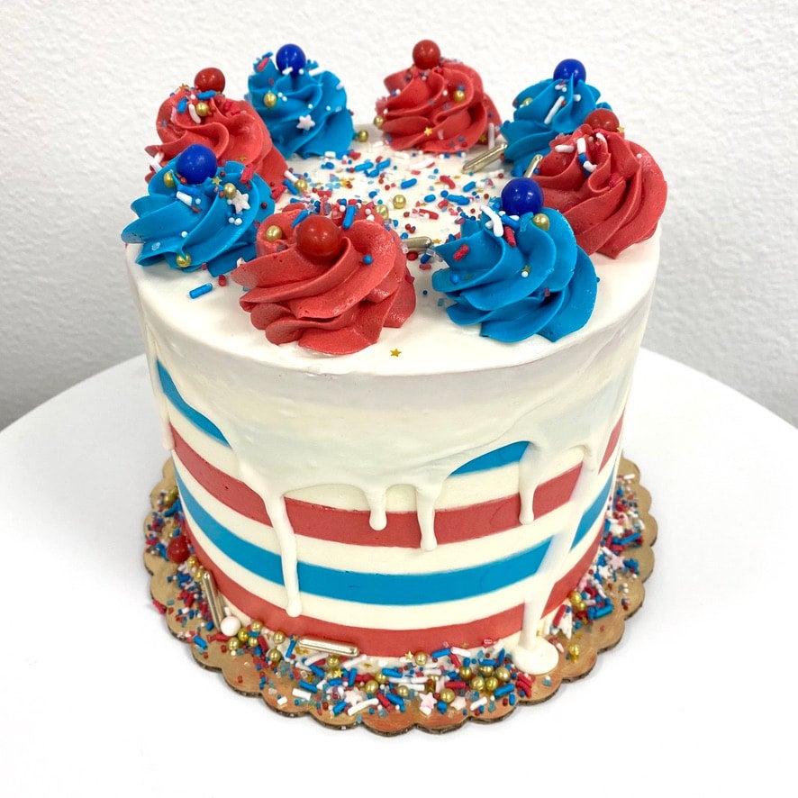 Deluxe Striped Buttercream Cake | Sugar Lab Bake Shop