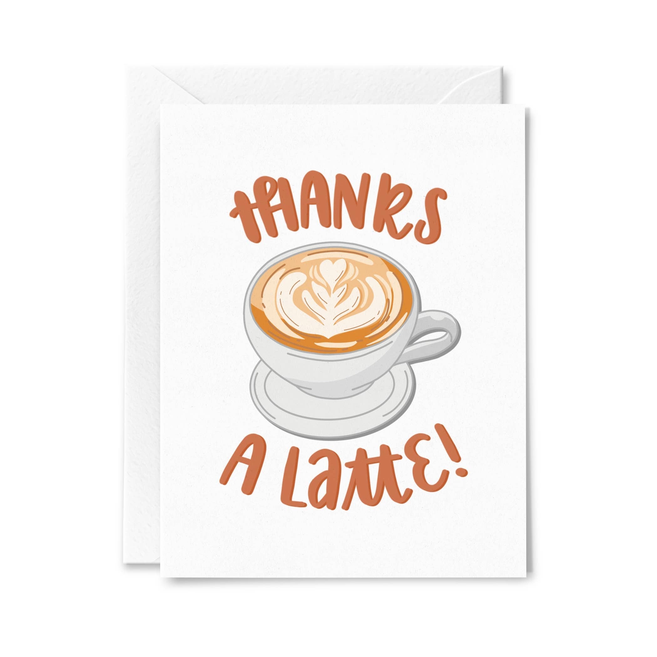 Thanks A Latte Card - Thank You Card | Sugar Lab Bake Shop