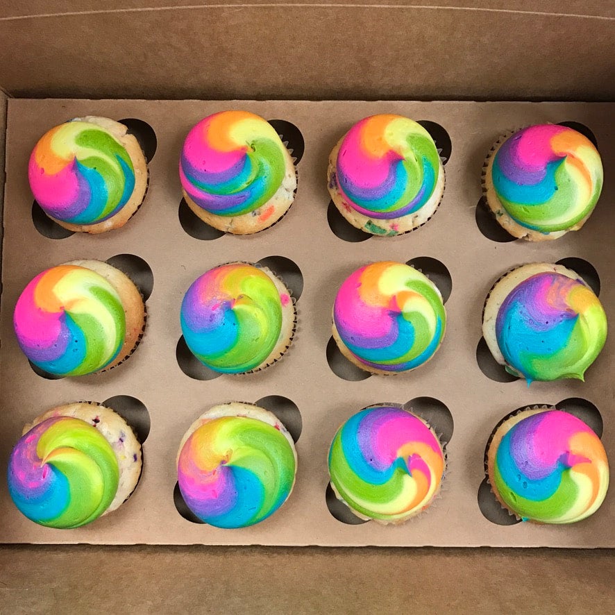Rainbow Swirl Cupcakes | Sugar Lab Bake Shop
